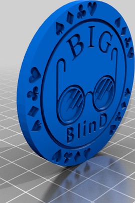 Big Blind Poker Chip Button 3d model