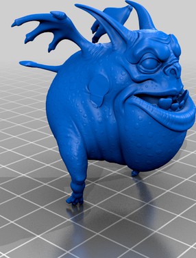 flying squig - cartoonish sculpt 3d model