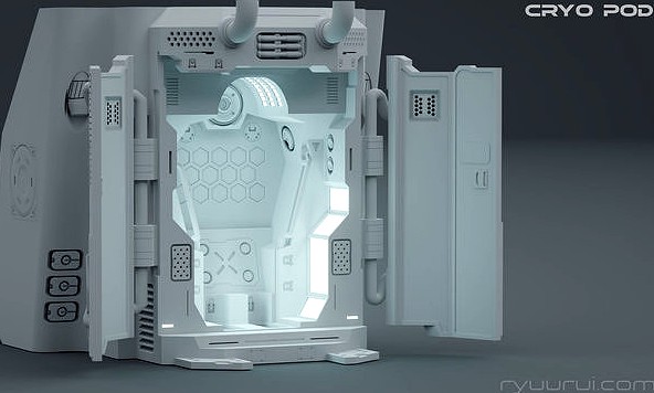 CRYO pod - low poly scifi 3D game asset model
