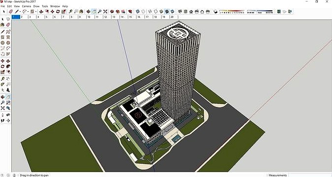 Sketchup Architecture - Bank Building N1 3d model