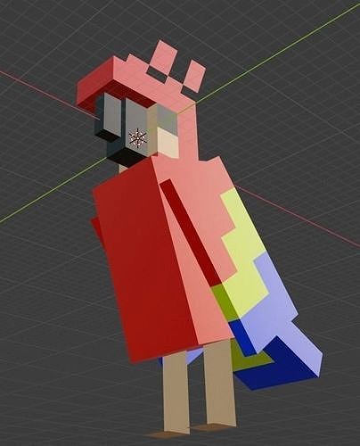 Minecraft Red Parrot 3d model