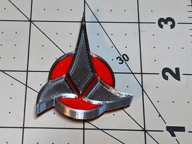 Magnetic Klingon Badge (8mm magnets) 3d model