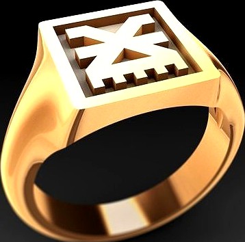 Khorne Mark Signet Ring | 3D model