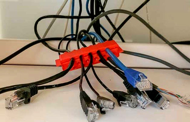 Improved!! v2.0 brock Ethernet Cable Strain Relief, dual row, clamping ...