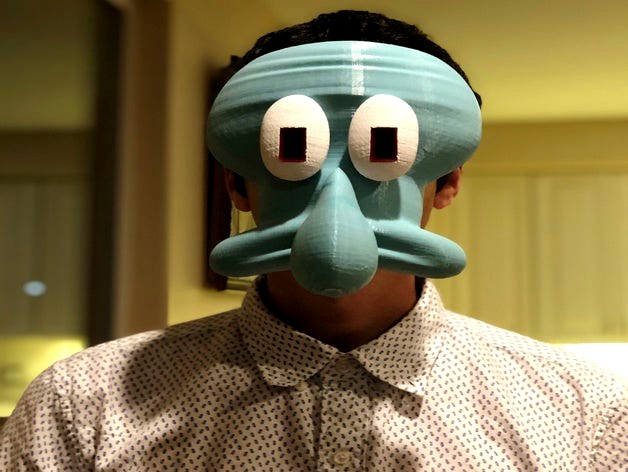 Creepy Squidward mask 3d model