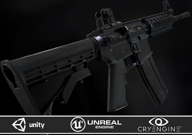 M4A1 RIS High detail 3d model