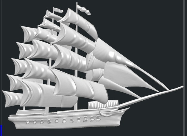 Pirate Ship 2D-3D Free Standing Art - 2 sided model