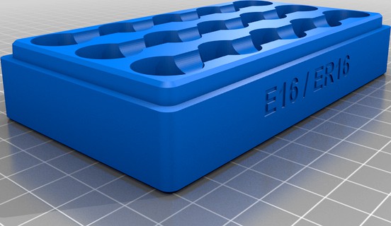 ER16 Collet Box for 15 collets 3d model