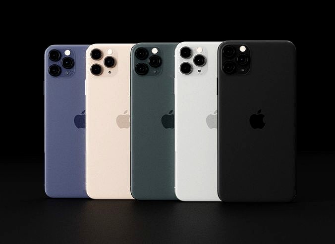 Concept of Apple iPhone 12 Pro Max In All Leaked Colors 3d model