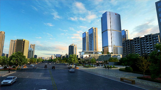 Modern City Animated 091 3d model