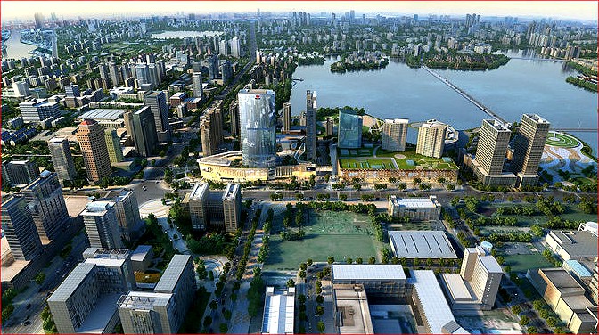 Modern City Animated 074 3d model