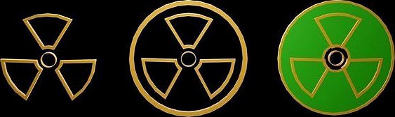 Low poly symbols radiation 1 3d model