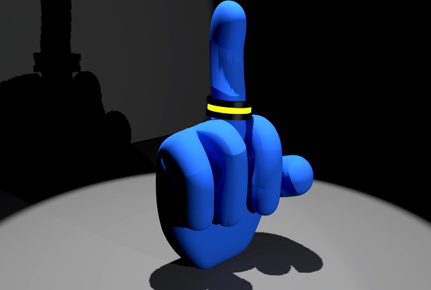 Middle Finger Ring 3d model