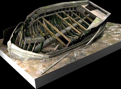 Shipwrecked Boat 3d model