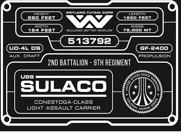 Sulaco name plate 3d model