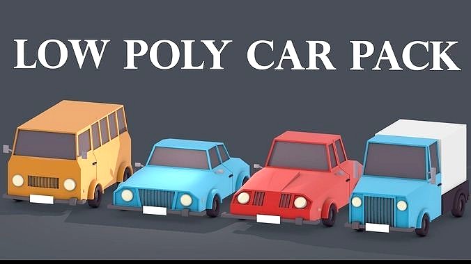 Low Poly Car Pack 3d model
