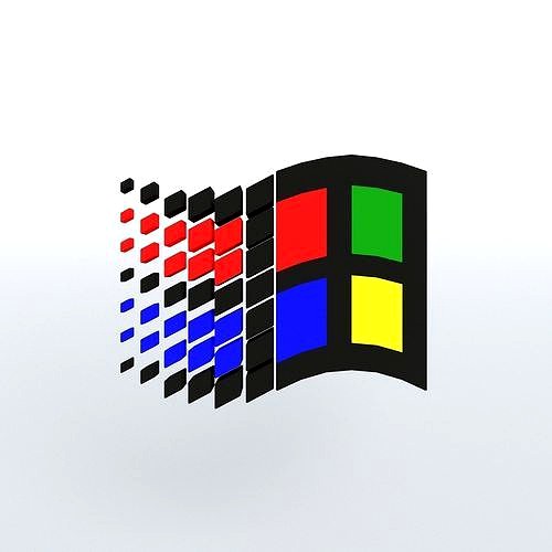 Windows 95 Logo v1 001 3d model