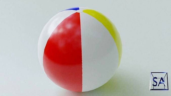 Low Poly Rigged Beach Ball 3d model