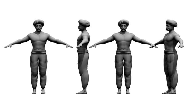 india farmer man village 3d model