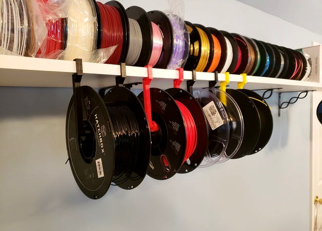 Filament Spool Shelf Hanger 3d model