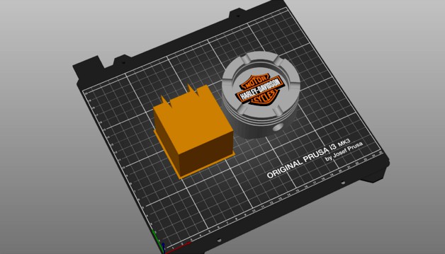 Harley Davidson Piston Ashtray Multimaterial 3d model