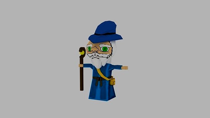 wizard made in blender 3d model