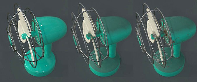 Dusty Rusty Clean Vintage fan 3d model