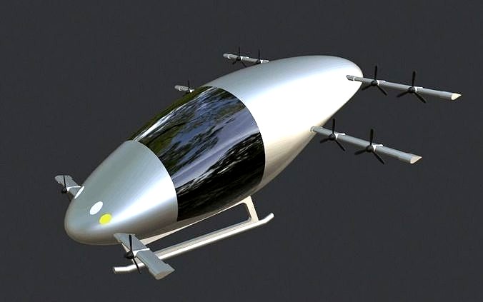 Low Poly Simple Cartoon Flying Car 3d model