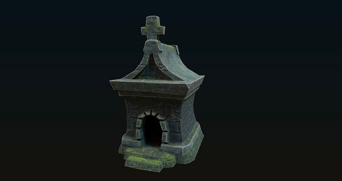 Cartoon Stylized low poly Chapel Game Asset 3d model