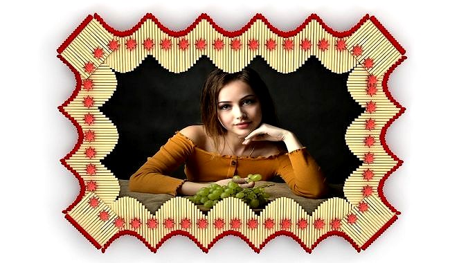 Matchstick photo Frame 3d model