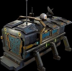 Low poly sci fi living module building environment asset 3d model