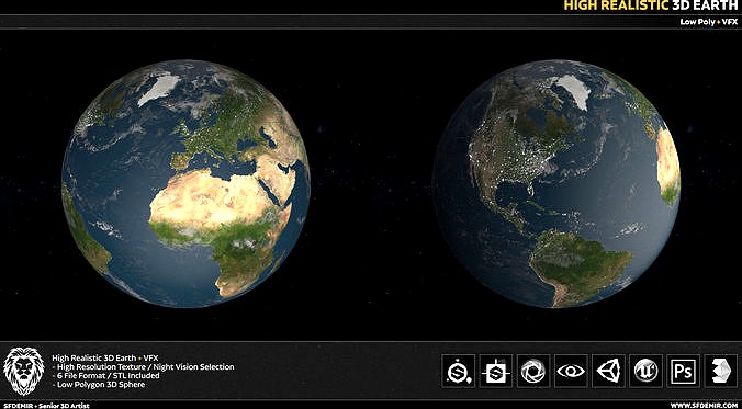 High Realistic Earth Model 3d