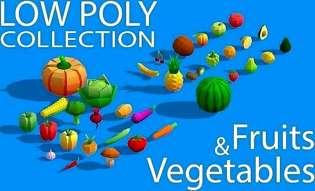 Low Poly Collection - Fruits And Vegetables 3d model