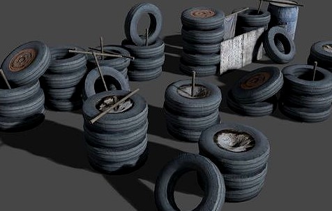 Shanty tire stacks 3d model