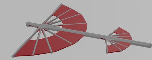 Multi-Material Avatar The Last Airbender Staff Glider 3d model