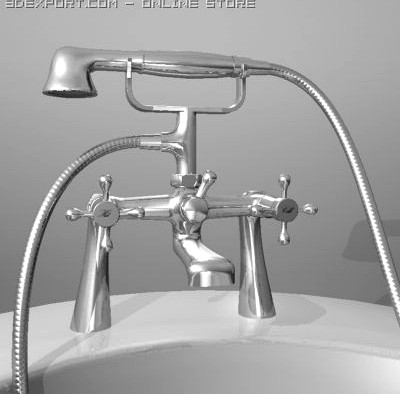 Traditional bath tap 3D Model