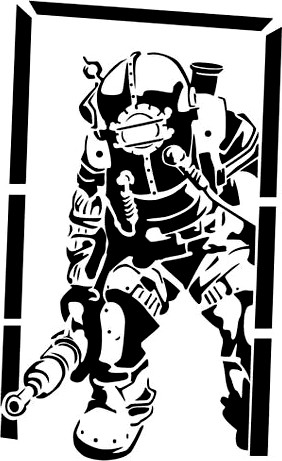 Bioshock Big Daddy Stencil 2 by Longquang 3d model