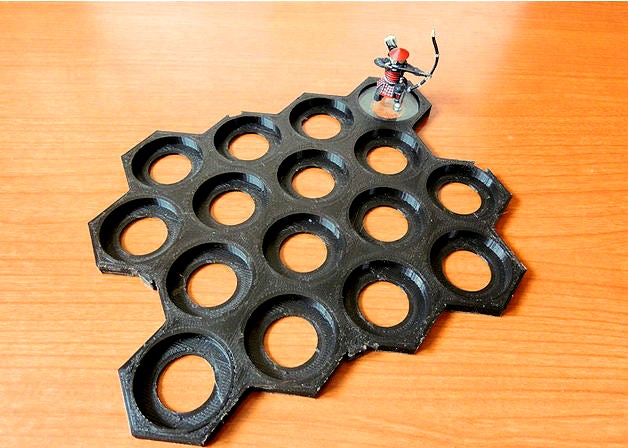 Interlocking 25mm base tray by kitaqgamers 3d model