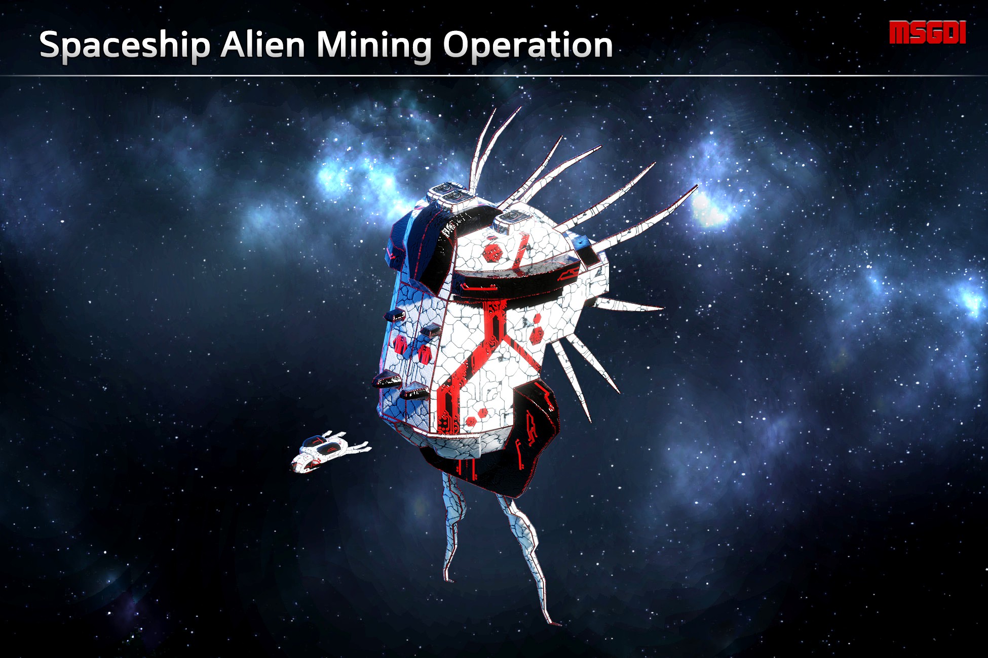 Spaceship Alien Mining Operation 3d model