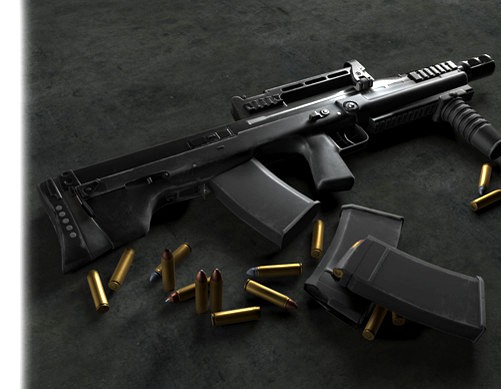 Russian .50 Caliber Special Assault Rifle ASh-12 3d model