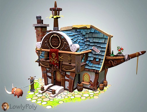 Stylized Pirate House 3d model