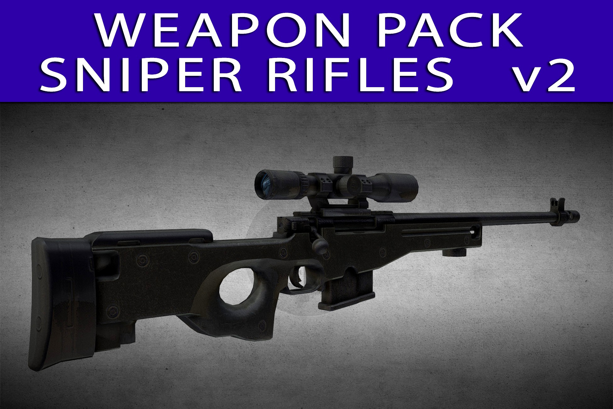 Sniper Rifles v2 (Rigged) - Weapon Pack 3d model