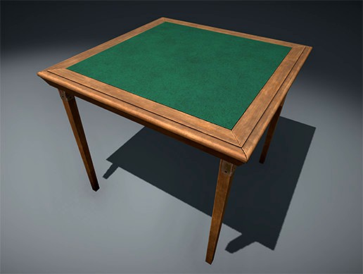 Wood Card Table 3d model