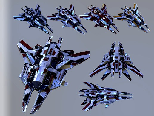 Space Ship (4 textures) 3d model