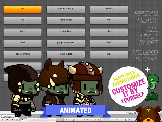 2D HD Enemy Pack V.1 | Graphic + Animations 3d model