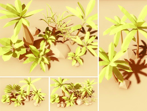 Low Poly Trees Pack - Palm 3d model