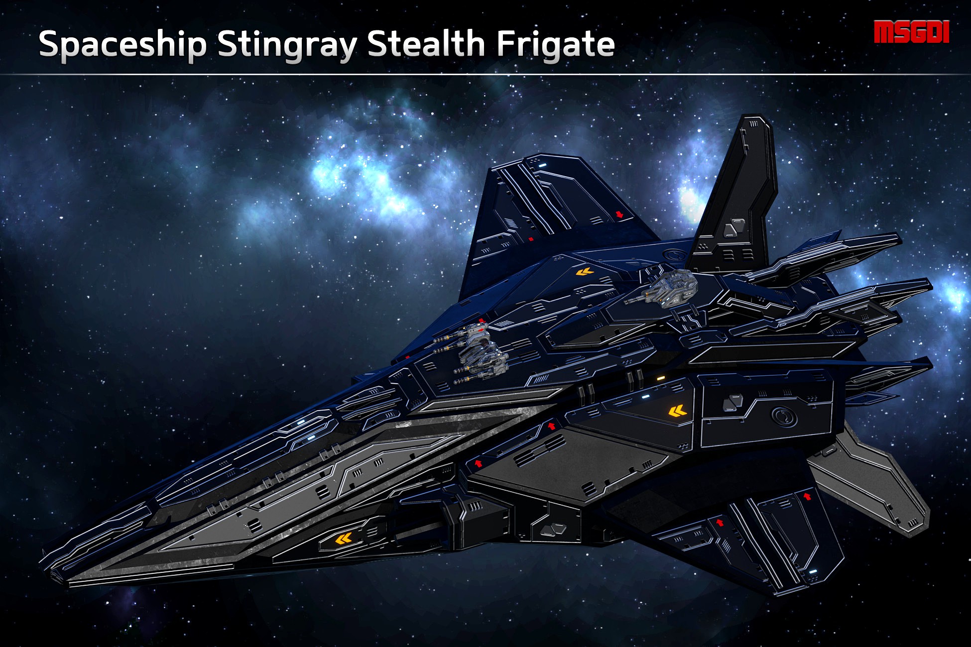 Spaceship Stingray Stealth Frigate 3d model