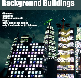 Background Buildings 3d model