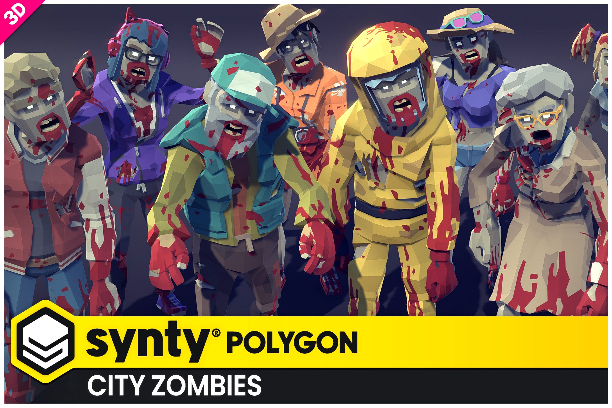 POLYGON City Zombies - Low Poly 3D Art by Synty model