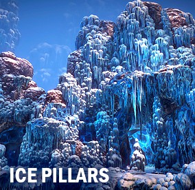Ice pillars 3d model